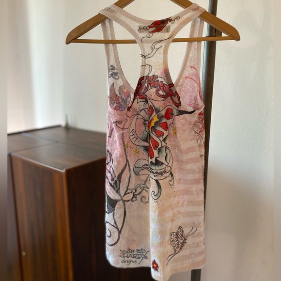 Ed Hardy | Tops | Rare Vintage Ed Hardy Knit Long Tank | Poshmark